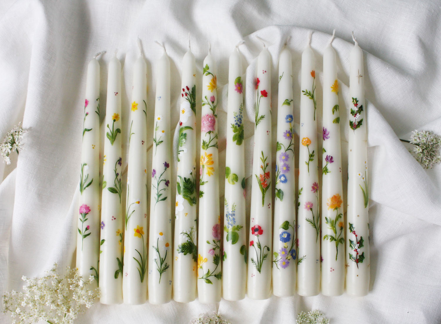 Birth flower hand painted candle collection – Cocolulu